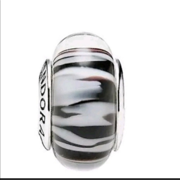 Pandora | Jewelry | Pandora Retired Zebra Print Murano Glass Bead ...